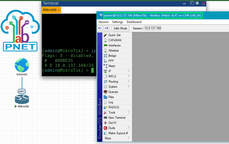 Cara menambah qemu Mikrotik di PNetLab dan menghubungkannya ke Winbox